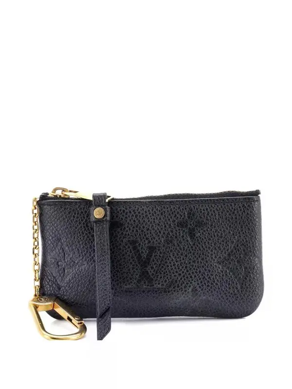 LOUIS VUITTON Monogram Empreinte Leather Zip Pouch - Black