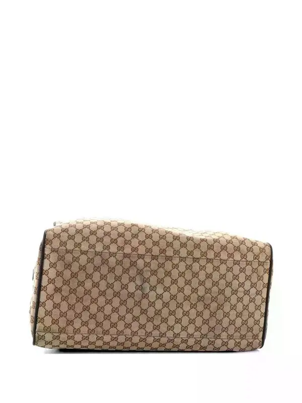 Gucci Web Carry On Duffle Bag Gg Canvas - Brown