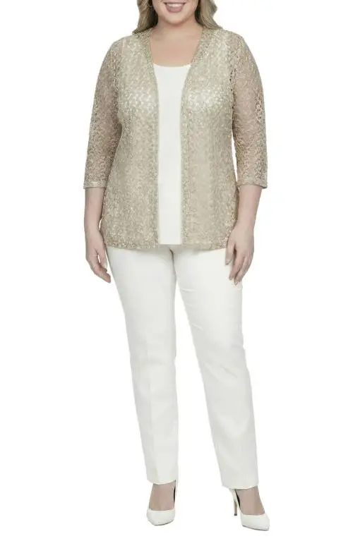 STANDARDS & PRACTICES Lace Open-front Cardigan