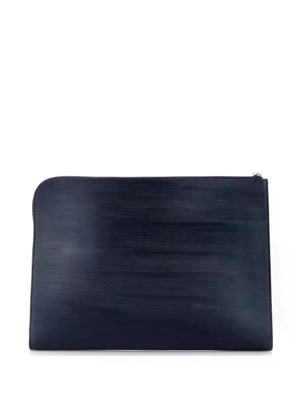 LOUIS VUITTON Pochette Jour Initials Epi Leather Gm Clutch Bag - Blue