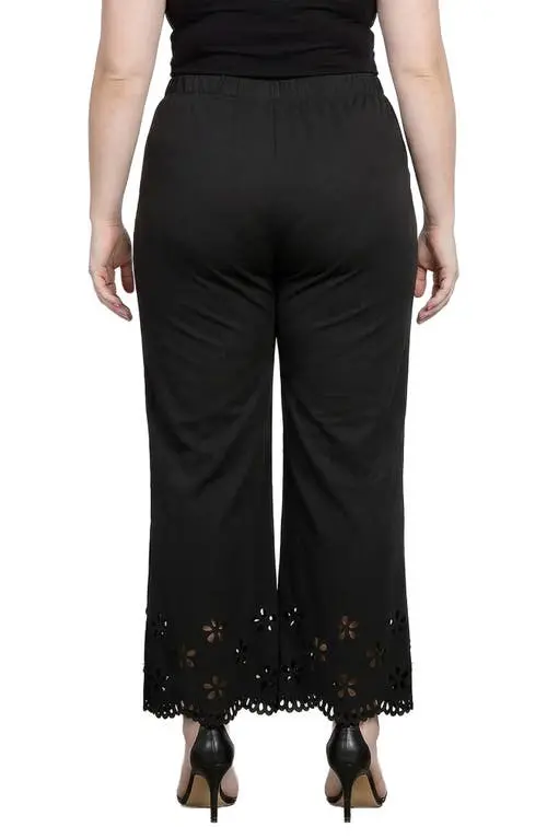 STANDARDS & PRACTICES Floral Eyelet Hem Pull-on Pants