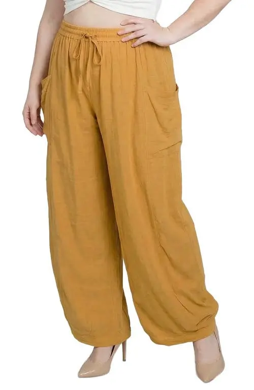 STANDARDS & PRACTICES Shantung Harem Pants - Mustard