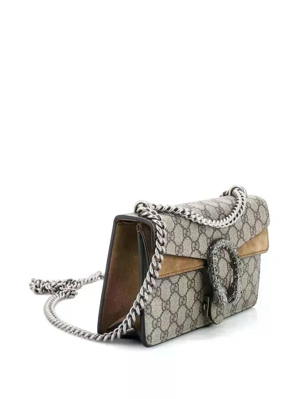 Gucci Dionysus Gg Coated Canvas Small Shoulder Bag With Crystal Embellishment - Brown