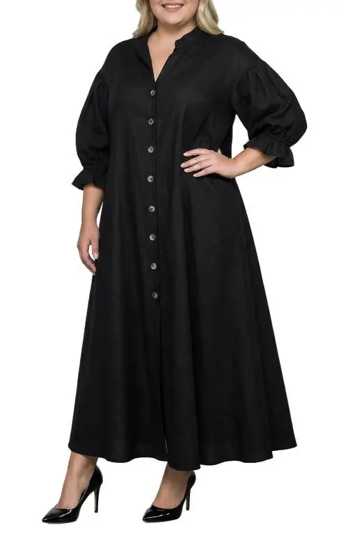 STANDARDS & PRACTICES Maxi Shirtdress - Black
