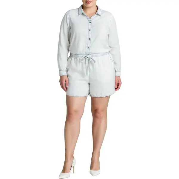 STANDARDS & PRACTICES Long Sleeve Romper - White Crush