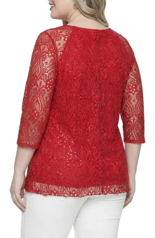 STANDARDS & PRACTICES Sequin Lace Tunic Top