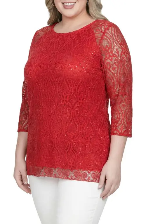 STANDARDS & PRACTICES Sequin Lace Tunic Top