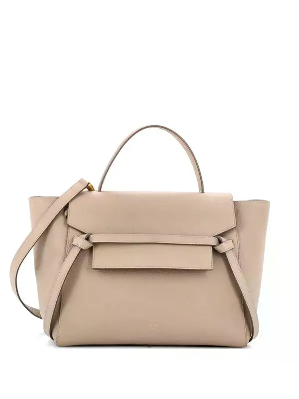 Celine Belt Bag Textured Leather Mini Shoulder Bag - Neutrals