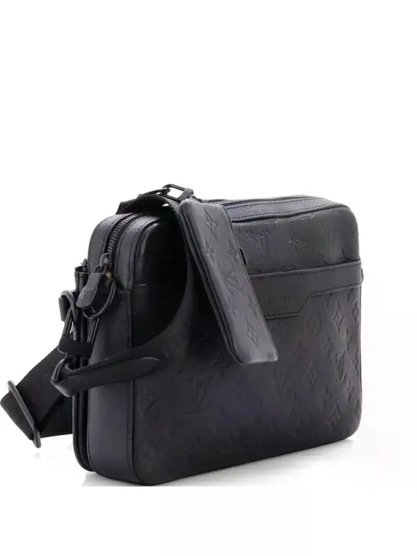 LOUIS VUITTON Trio Messenger Bag Monogram Shadow Leather - Black