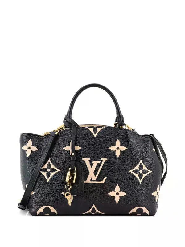 LOUIS VUITTON Petit Palais Handbag Bicolor Monogram Empreinte Giant Satchel - Black