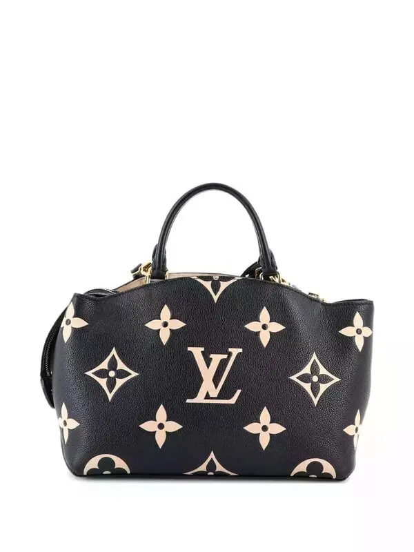 LOUIS VUITTON Petit Palais Handbag Bicolor Monogram Empreinte Giant Satchel - Black