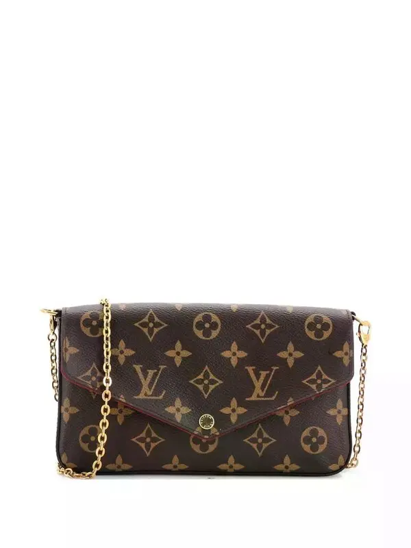 LOUIS VUITTON Felicie Pochette Monogram Canvas Crossbody Bag - Brown