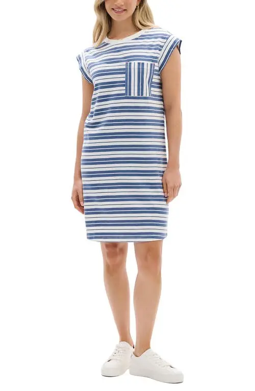 HATLEY Striped T-shirt Dress - Blue
