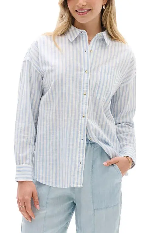 HATLEY Relaxed Fit Stripe Cotton Button-up Shirt