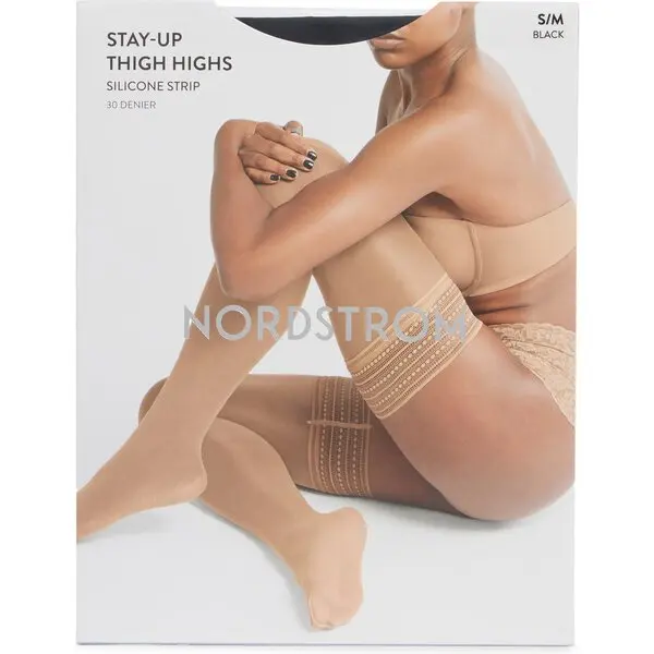 Nordstrom Stay Up Thigh High Stockings - Black