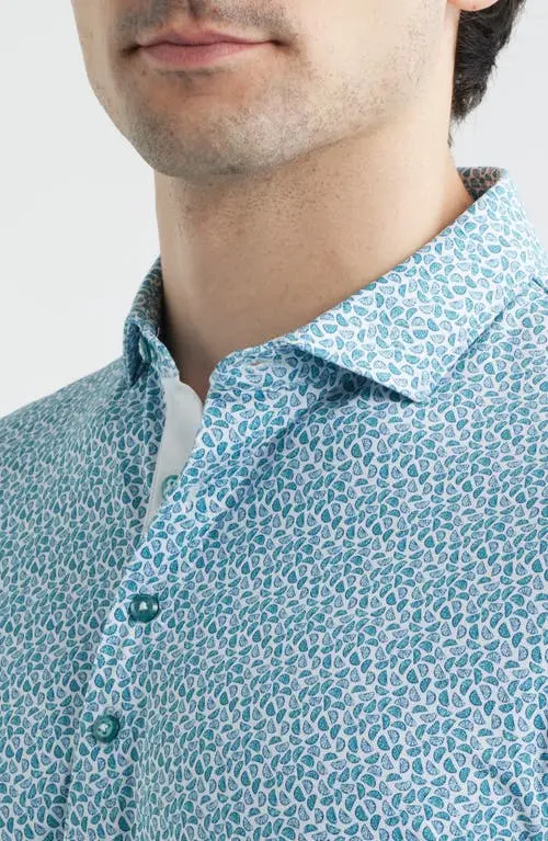 Johnnie-o Peelin Good Citrus Print Performance Jersey Polo - Tropical