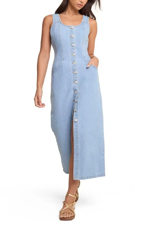 NOBODY'S CHILD Quays Denim Button-up Midi Dress