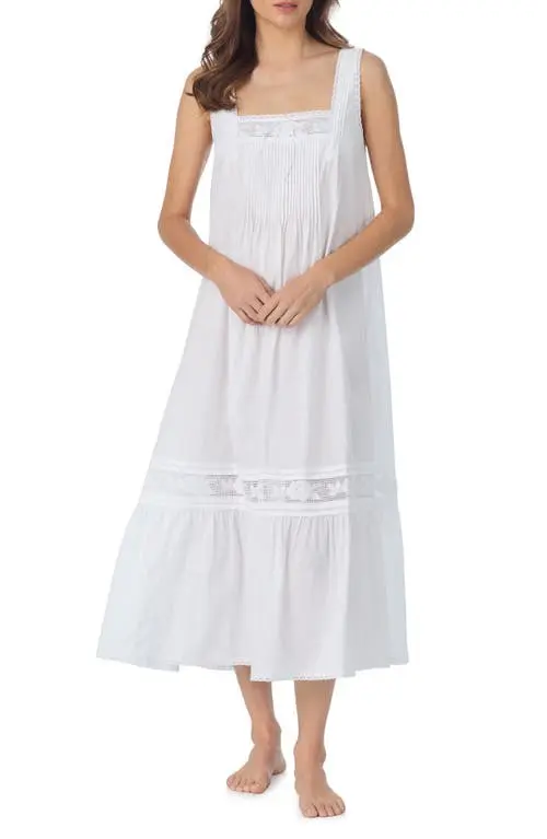 Eileen West Adrianna Sleeveless Cotton Ballet Nightgown - White