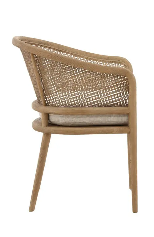 DOVETAIL FURNITURE Kendrix Cane Back Linen Dining Chair