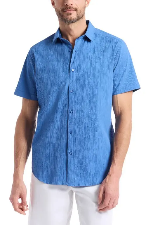 Robert Graham Thresher Short Sleeve Button-up Shirt - Blue