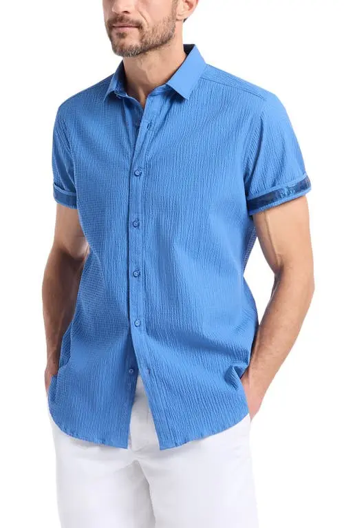 Robert Graham Thresher Short Sleeve Button-up Shirt - Blue