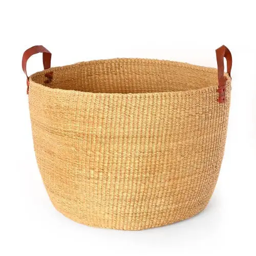 AFRICAN MODERN Set Of Two Large Nesting Storage Baskets