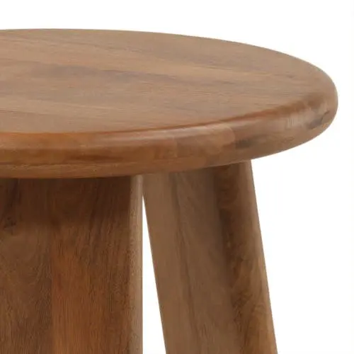 DOVETAIL FURNITURE Winslow Mango Wood Round Side Table