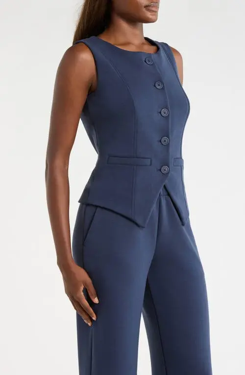 MPG Dreamweave Knit Button Front Vest - Navy Blazer