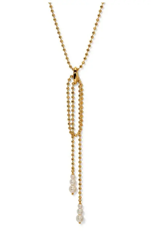 Nadri Esme Faux Pearl & Bead Y-necklace - Gold