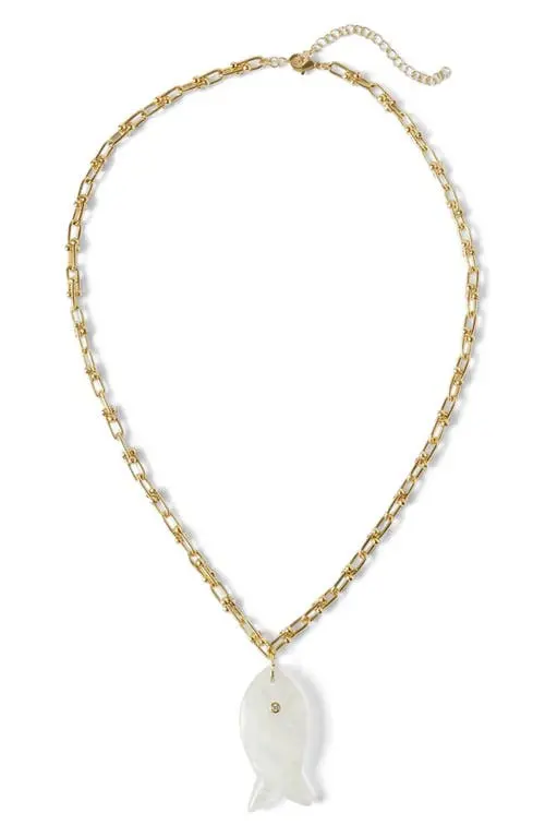 MACRAE & CO. Quartz Fish Pendant Necklace - Gold