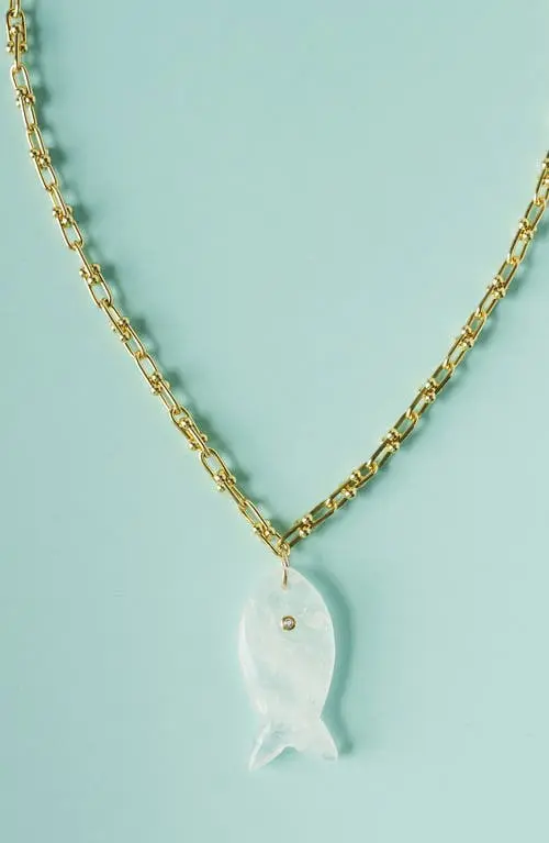 MACRAE & CO. Quartz Fish Pendant Necklace - Gold