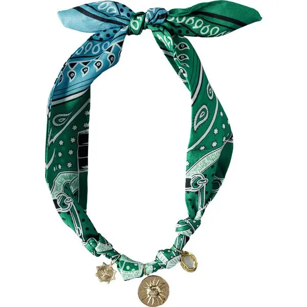 MACRAE & CO. Margo Scarf Charm Necklace - Green
