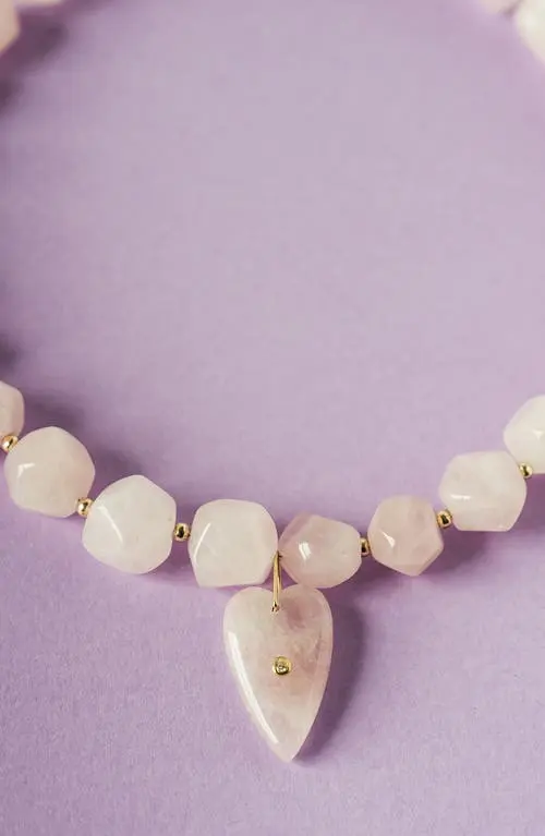MACRAE & CO. Love Pendant Beaded Necklace - Pink
