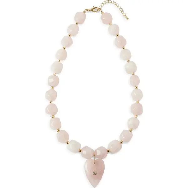 MACRAE & CO. Love Pendant Beaded Necklace - Pink
