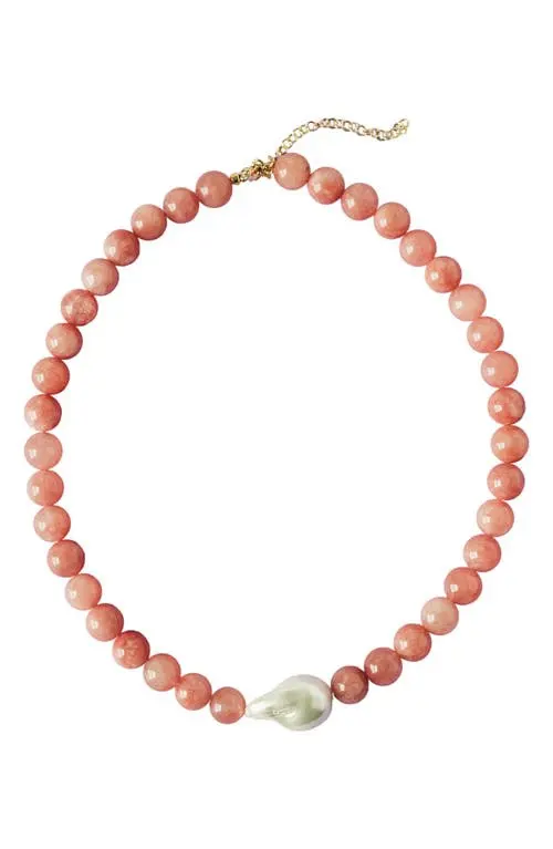 MACRAE & CO. Natalie Coral And Faux Pearl Necklace - Pink
