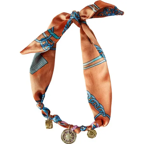 MACRAE & CO. Margo Scarf Necklace - Orange