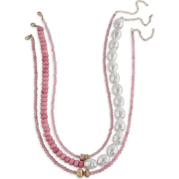 MACRAE & CO. Ann Set Of 3 Necklaces - Pink