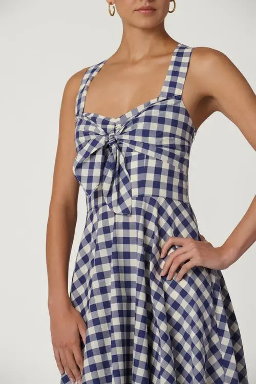 Shoshanna Gingham Nellie Midi Dress