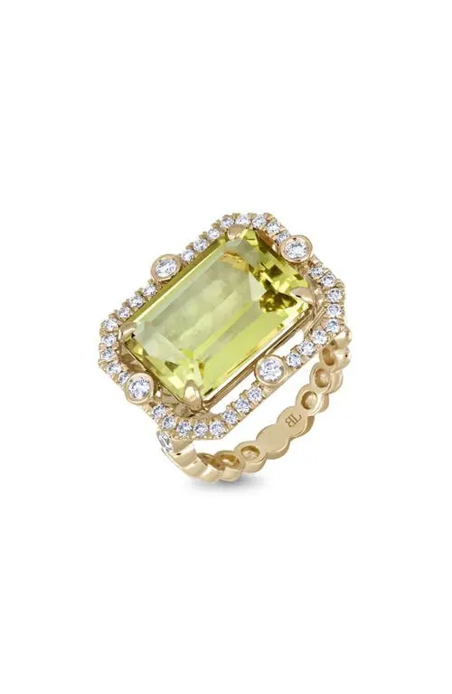 Bony Levy 18k Gold Iris Lemon Quartz & Diamond Statement Ring - 18k Yellow Gold