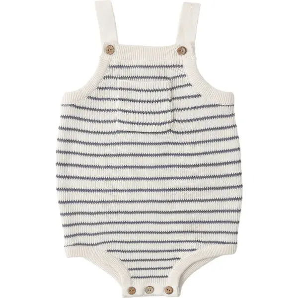 RYLEE + CRU Ashton Stripe Cotton Knit Romper - Ivory