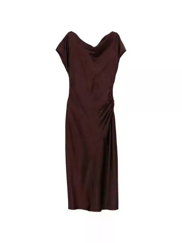 Liu Jo Draped-detail Midi Dress - Brown