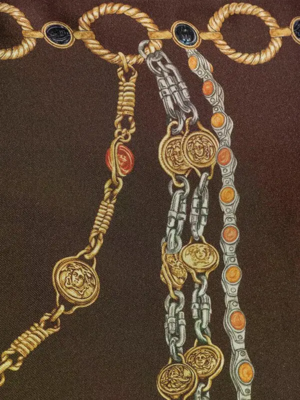 Versace Chain-print Medusa Head Skirt - Brown
