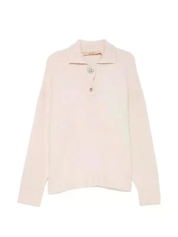 N°21 Crystal-embellished Spread-collar Sweater