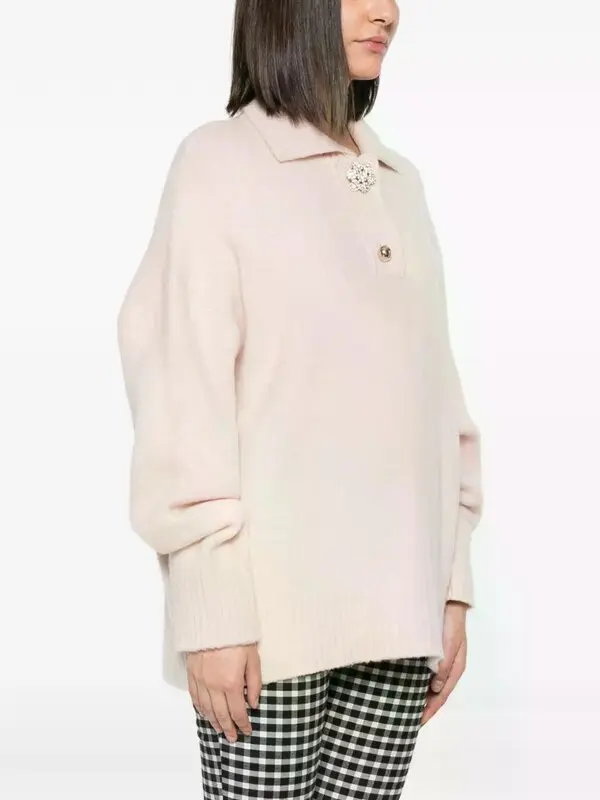 N°21 Crystal-embellished Spread-collar Sweater