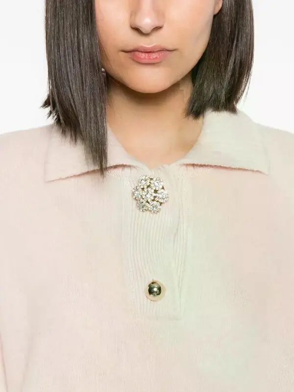 N°21 Crystal-embellished Spread-collar Sweater