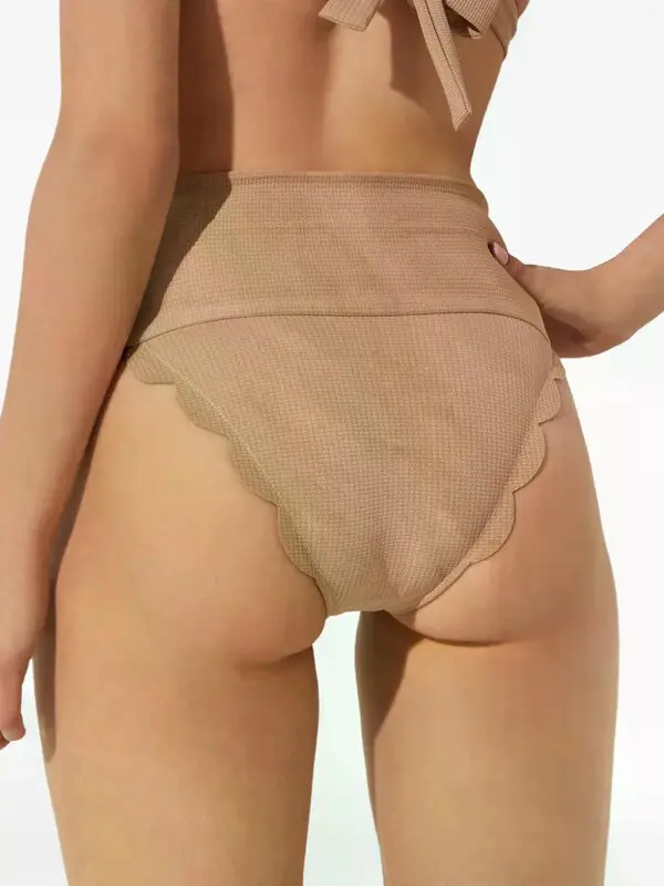 Marysia Santa Clara Scallop-hem Bikini Bottom - Neutrals