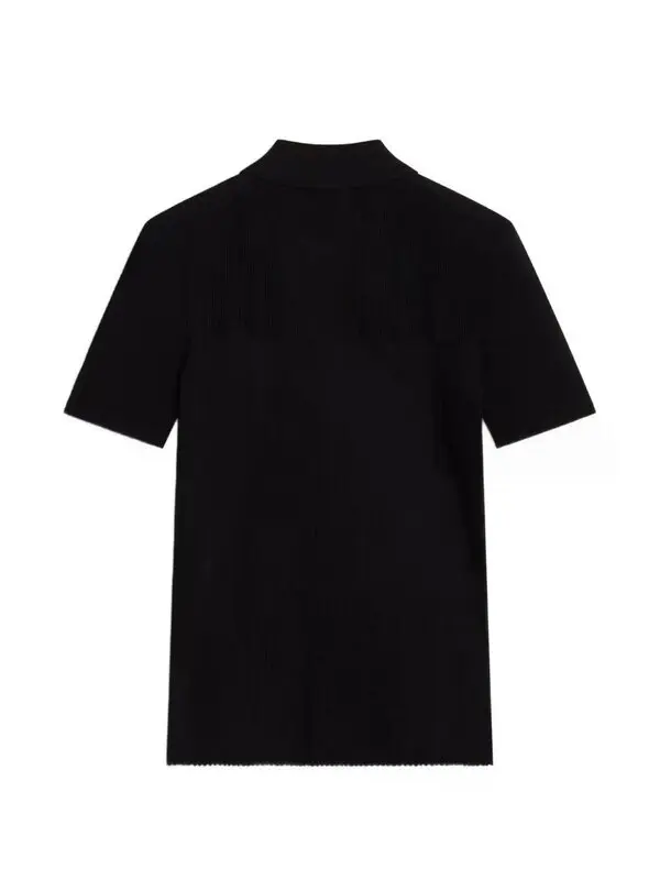 Maison Kitsuné Fox Rib-knit Polo Shirt