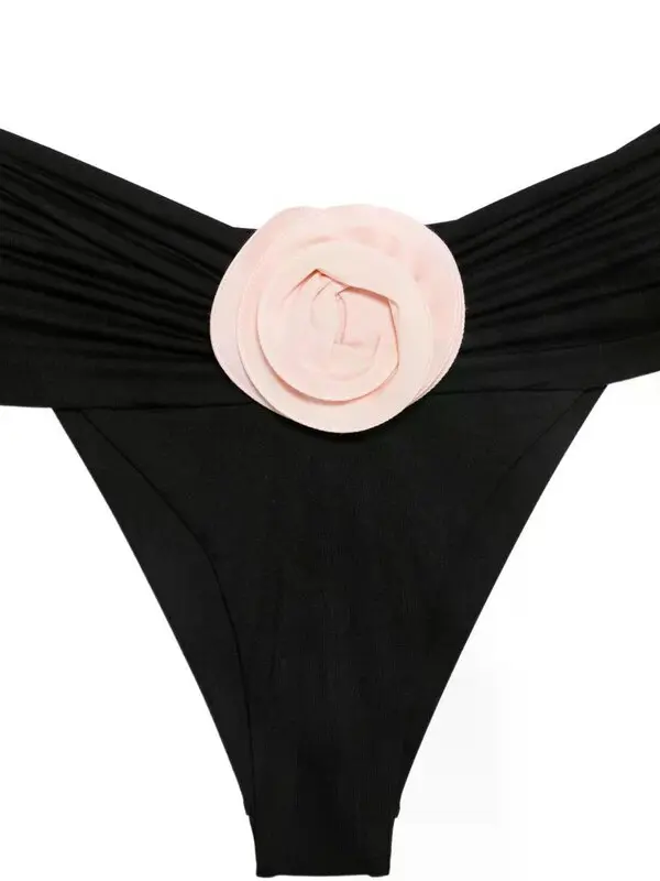 LA REVECHE Derya Floral-appliqué Bikini - Black