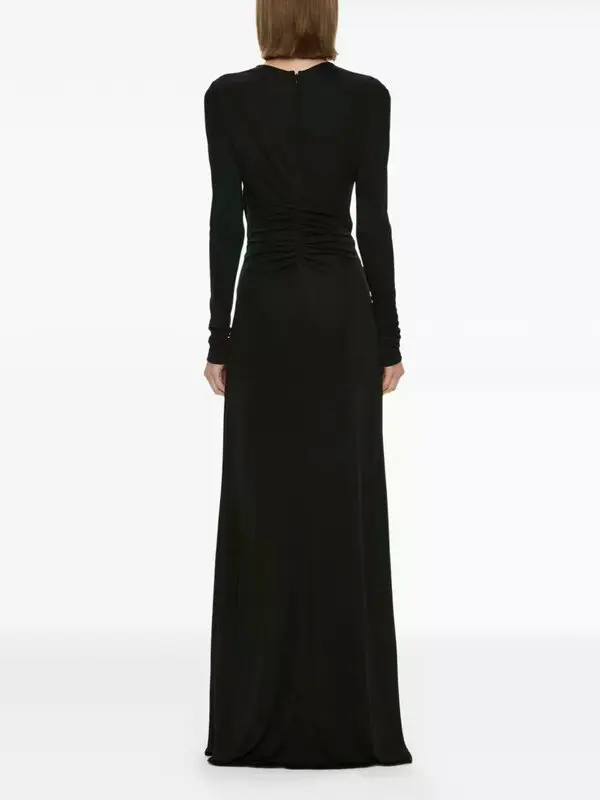 Christopher Esber Bezel Quartz Ruched Long-sleeve Dress