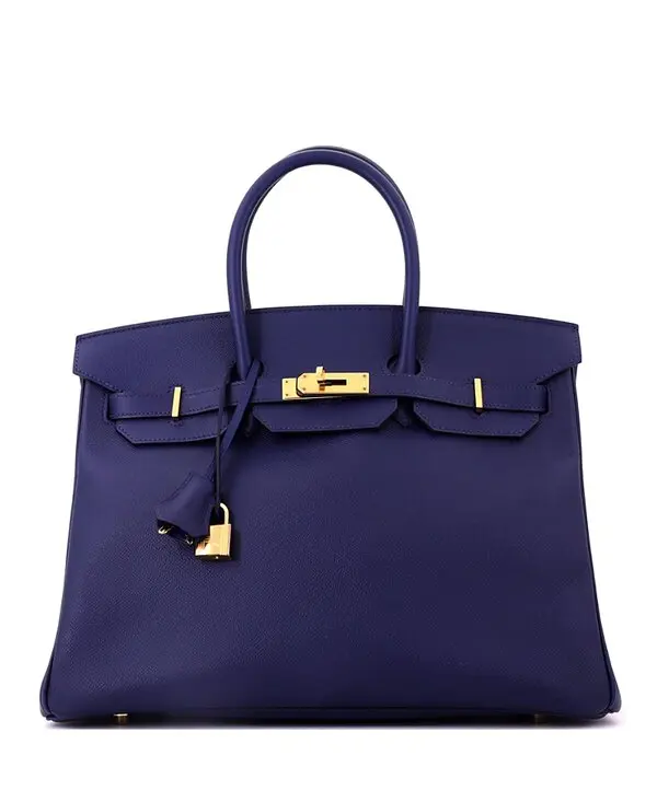 Hermès Birkin 35 Handbag Blue Epsom With Gold Hardware - Bleu Saphir